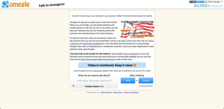 Omegle - Online Video Chat with Strangers